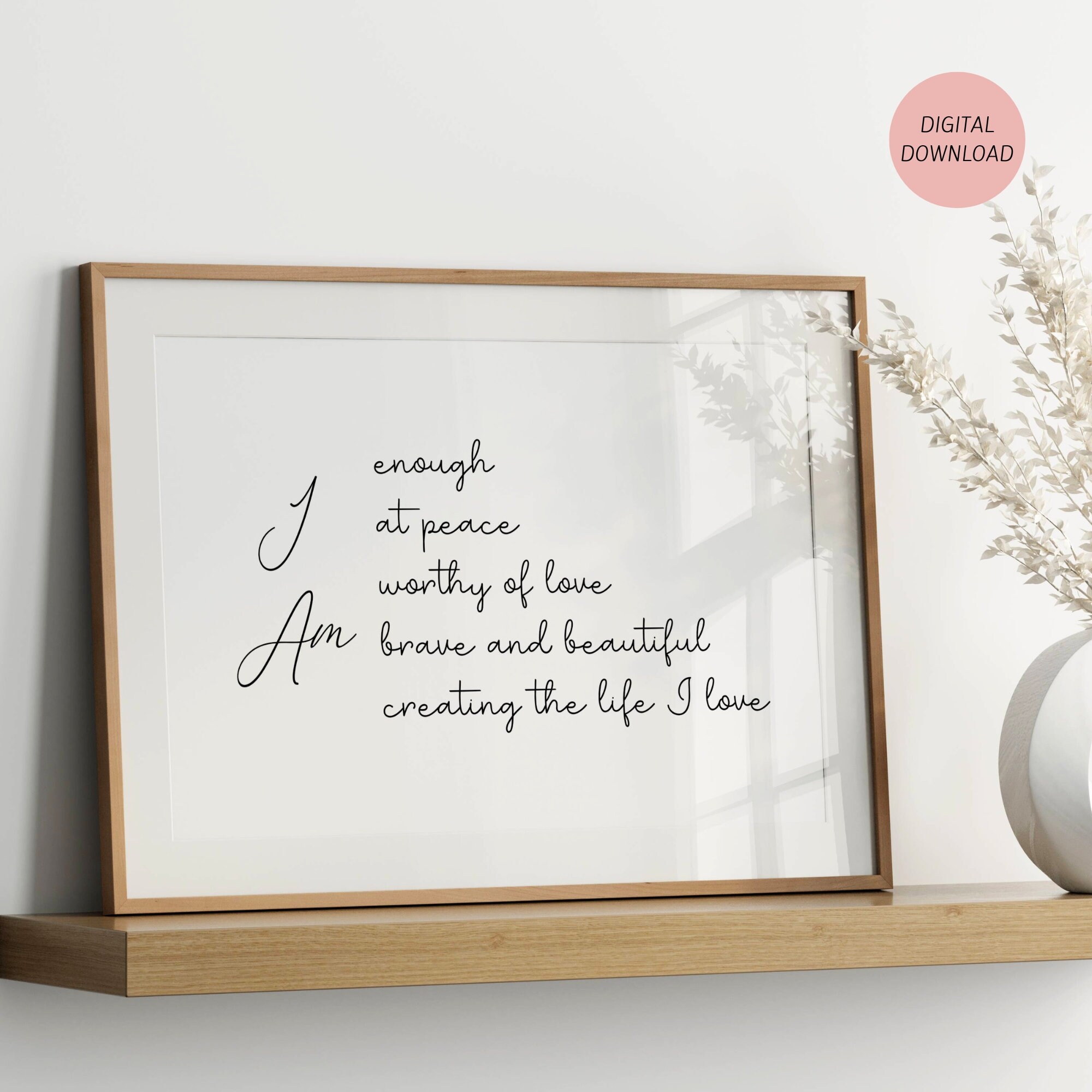 Printable Daily Affirmations Wall Art for Self Love, Inspirational ...