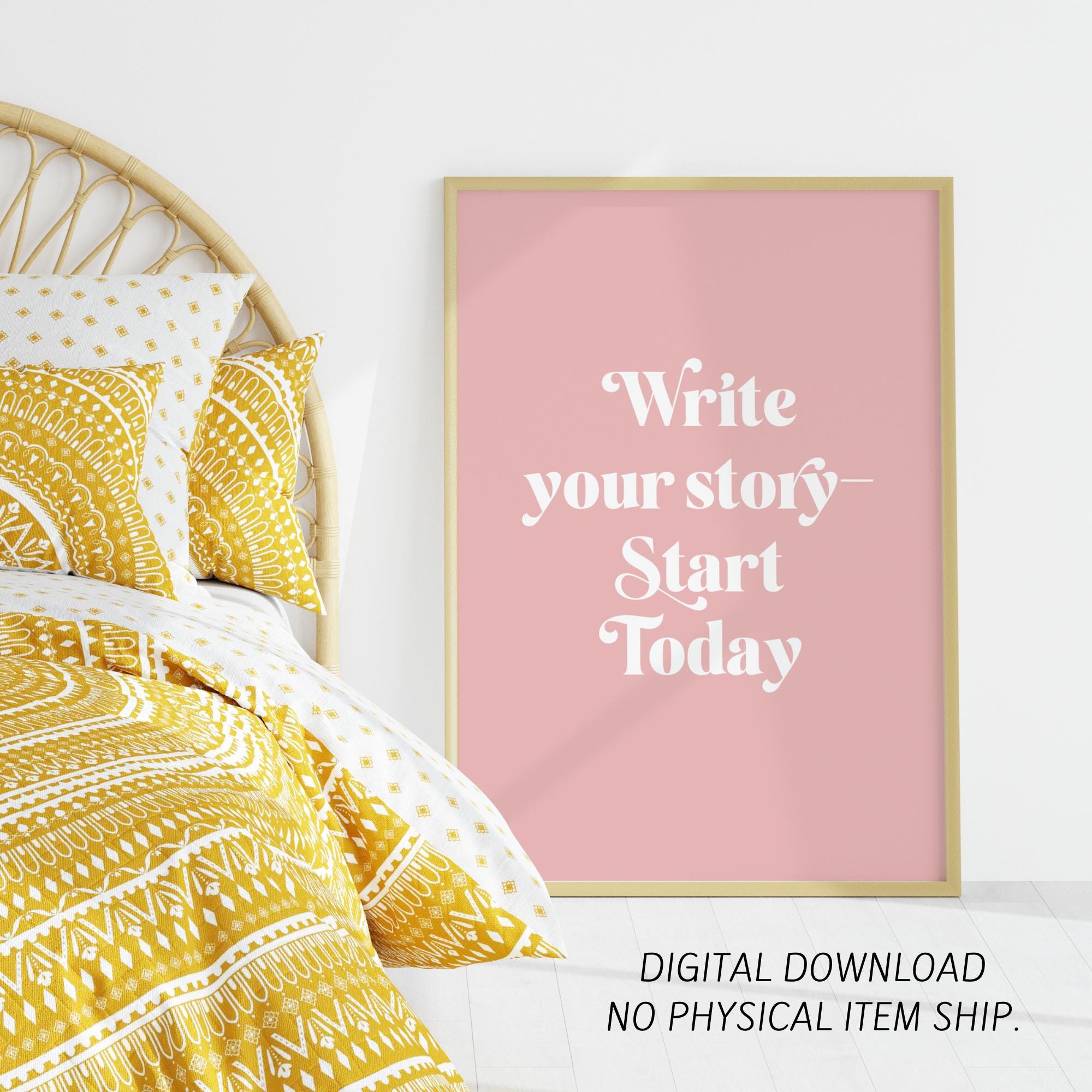 Printable Pink Inspirational Wall Art for Woman, Motivational Quote ...