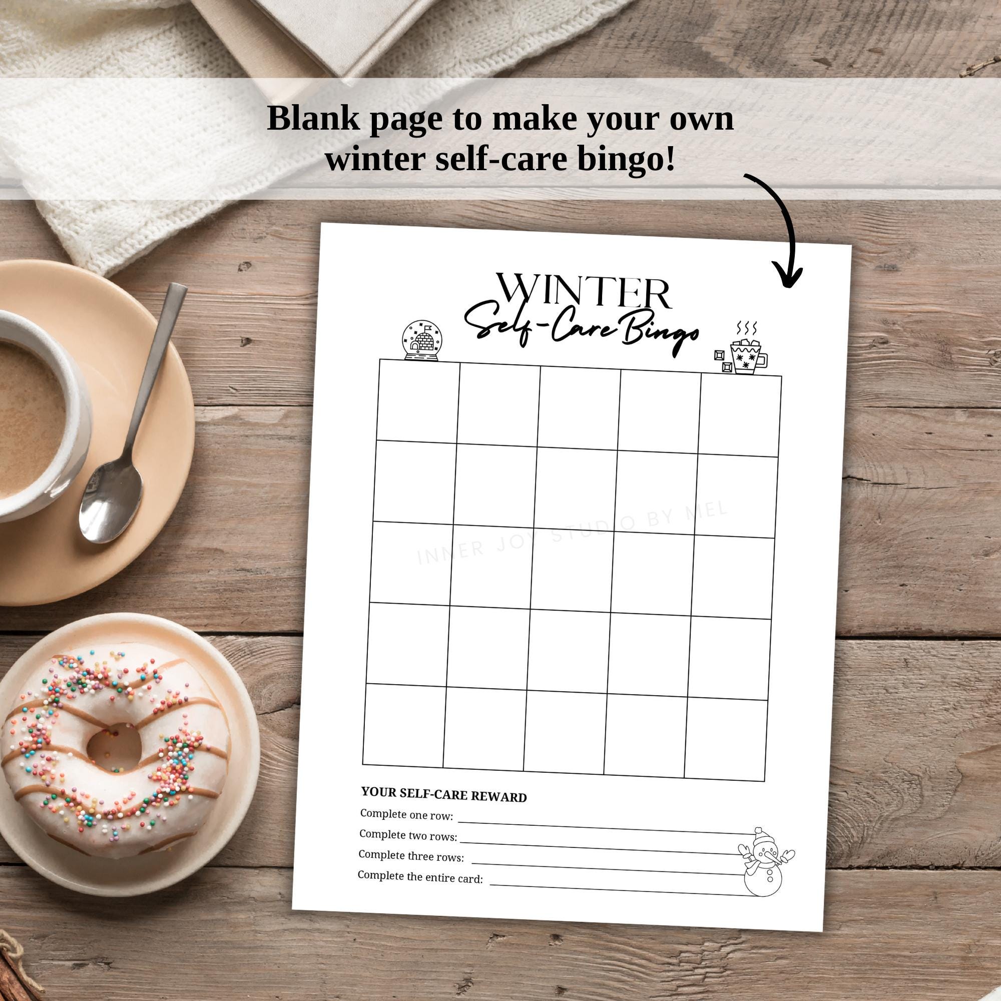 Printable Winter Self Care Bingo Challenge for Mindfulness, Mental ...
