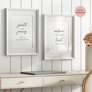 Set of 2 Inspirational Quote Wall Art, Printable Motivational Decor ...