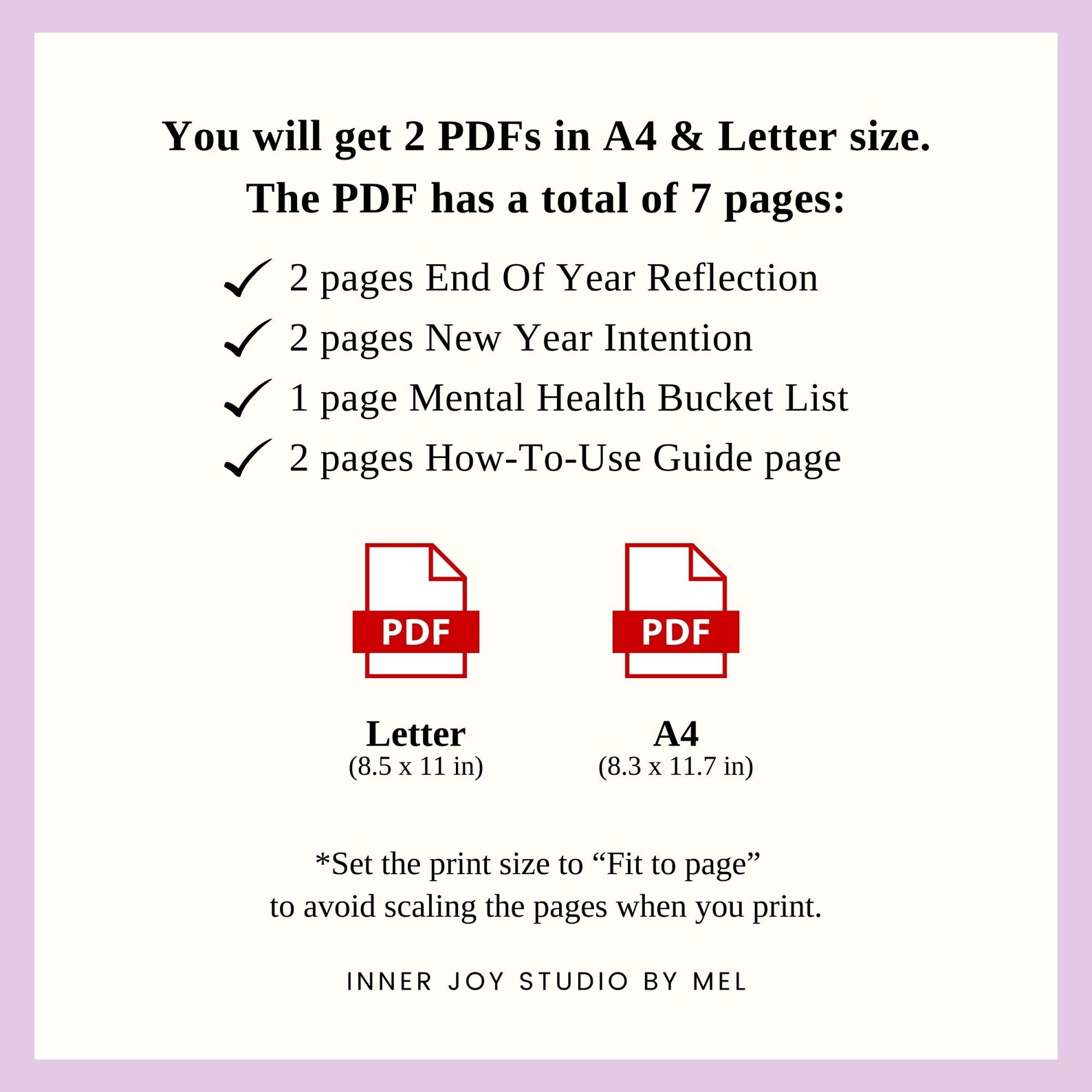 Printable End of Year Mental Health Reflection Journal, New Year ...