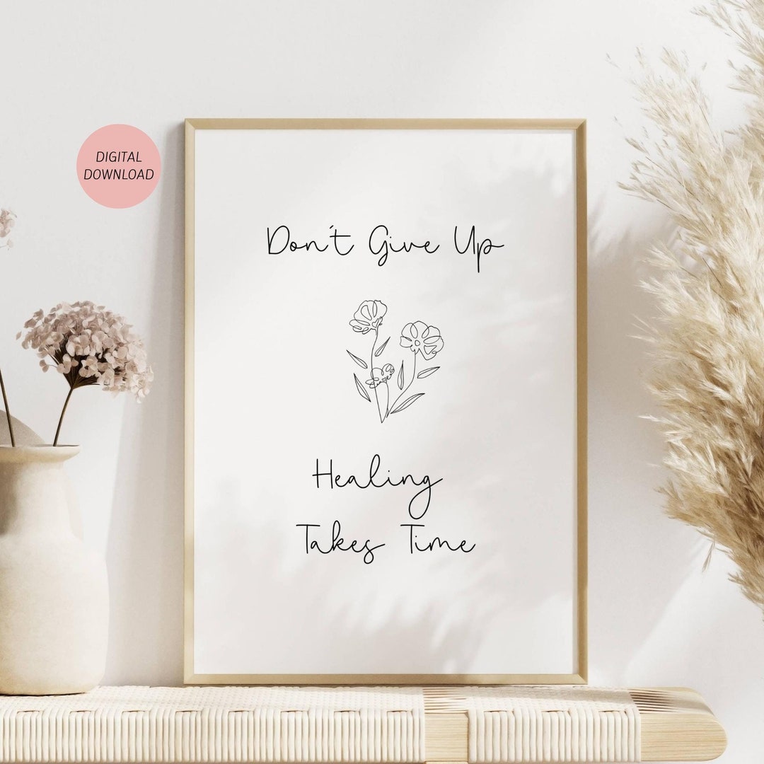 Printable Inspirational Quote Wall Art, Mental Health Poster, Flower ...