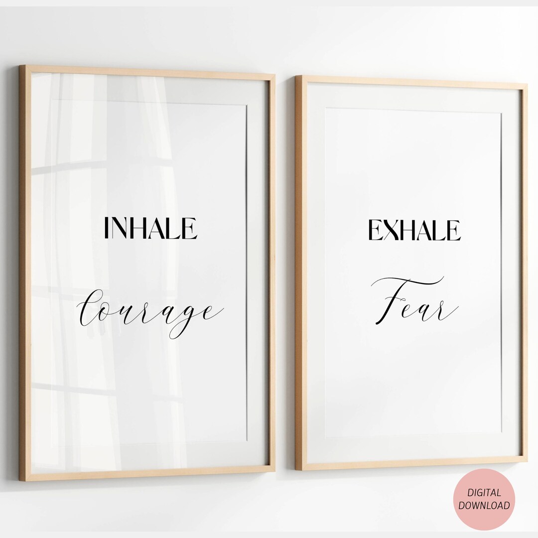 Set of 2 Inhale Exhale, Printable Wall Art, Relaxing, Inspirational ...