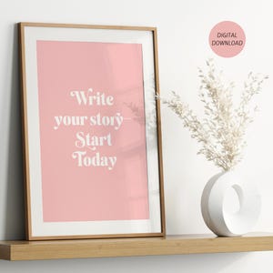 Printable Pink Inspirational Wall Art for Woman, Motivational Quote ...