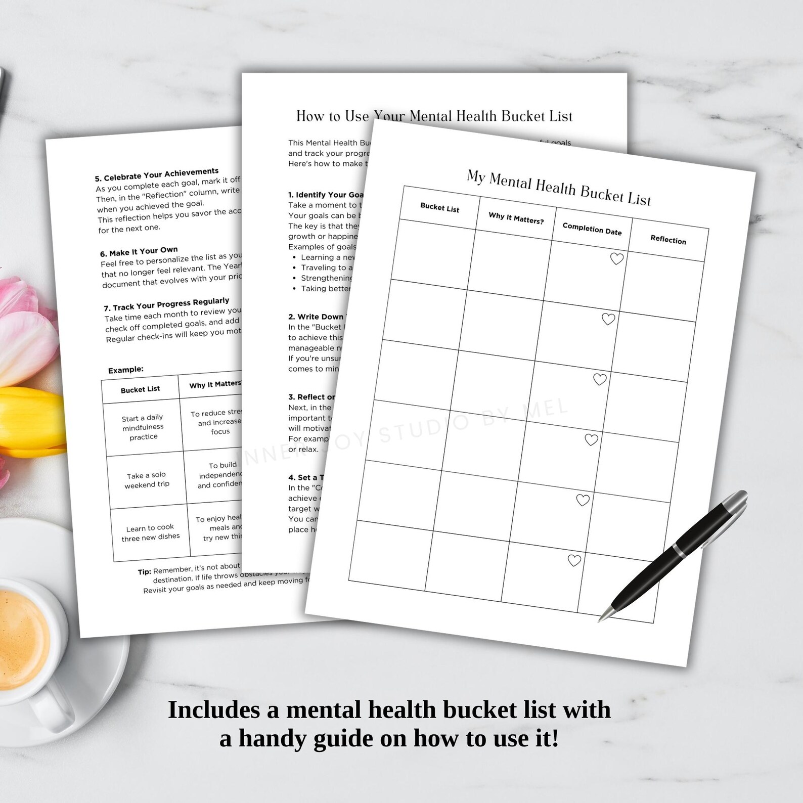 Printable End of Year Mental Health Reflection Journal, New Year ...
