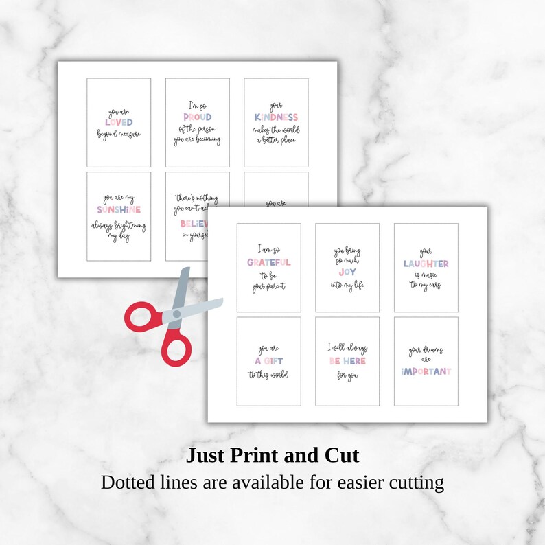 Printable Positive Affirmation Cards for Kids, Lunch Box Notes, Self ...