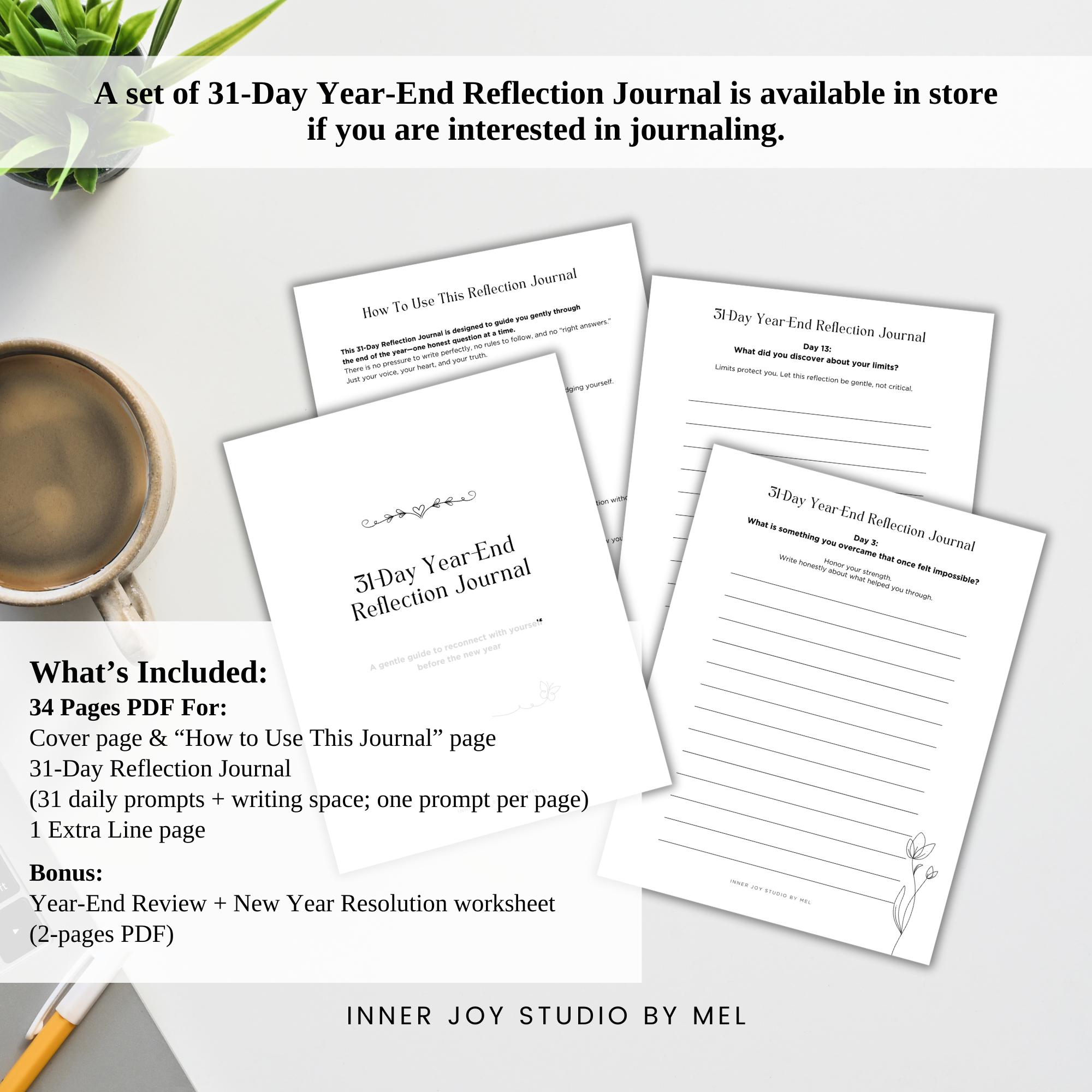 Printable End of Year Review, New Year Resolution Worksheet, Yearly ...