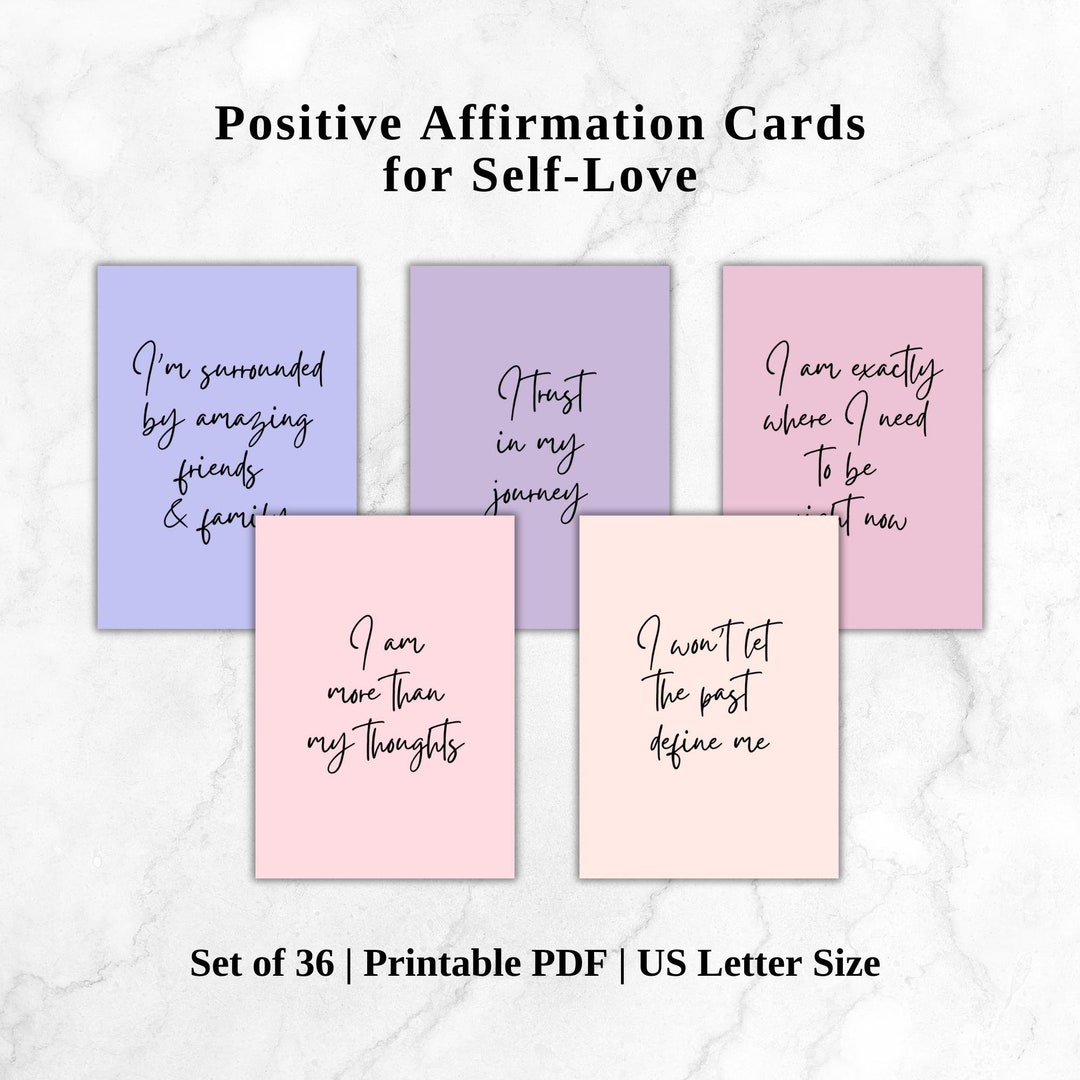 Printable Affirmation Cards for Self Love, Inspirational Quotes Cards ...