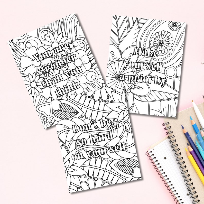 Printable Coloring Pages for Adult & Kids, Self Love Coloring Poster ...