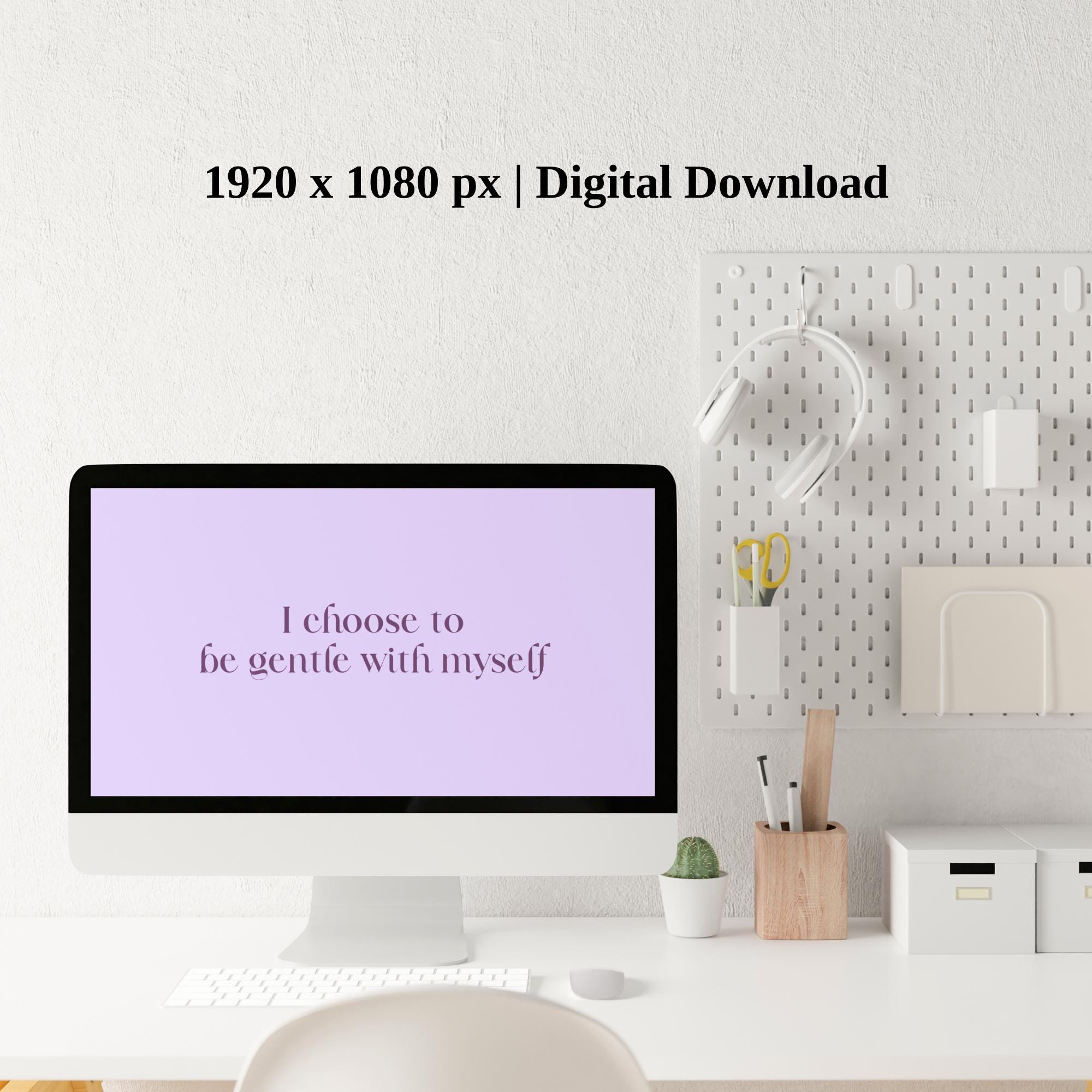 Positive Affirmation Desktop Wallpaper for Self Love, Pastel Minimalist ...