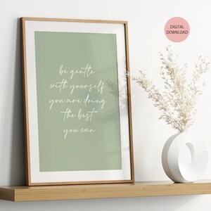Printable Sage Green Wall Art for Self Love, Inspirational Quote ...