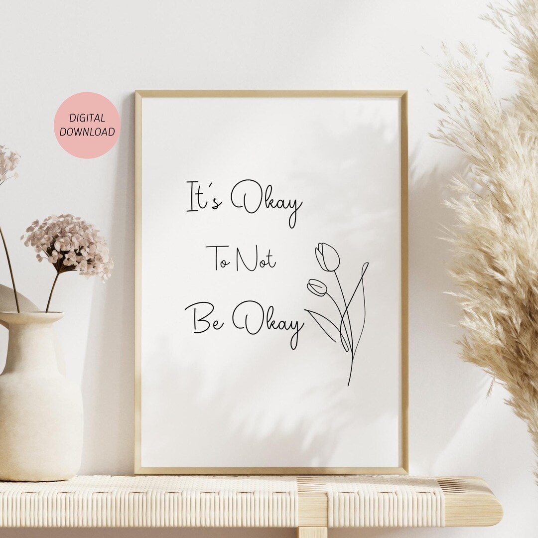 Inspirational Quotes Wall Art, Printable Flower Line Art, Self Love ...