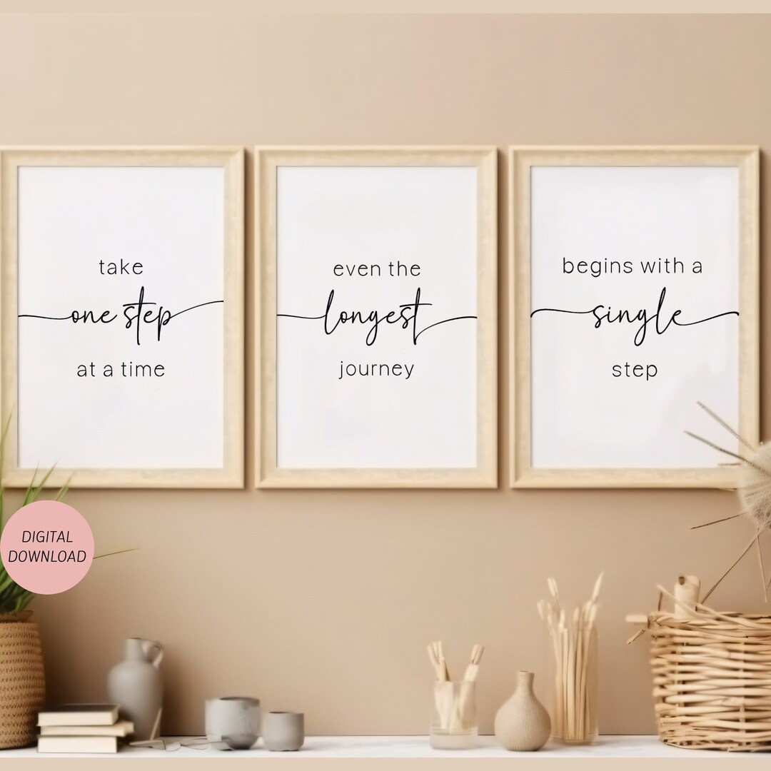 Set of 3 Printable Inspirational Quotes Wall Art, Motivational Poster ...