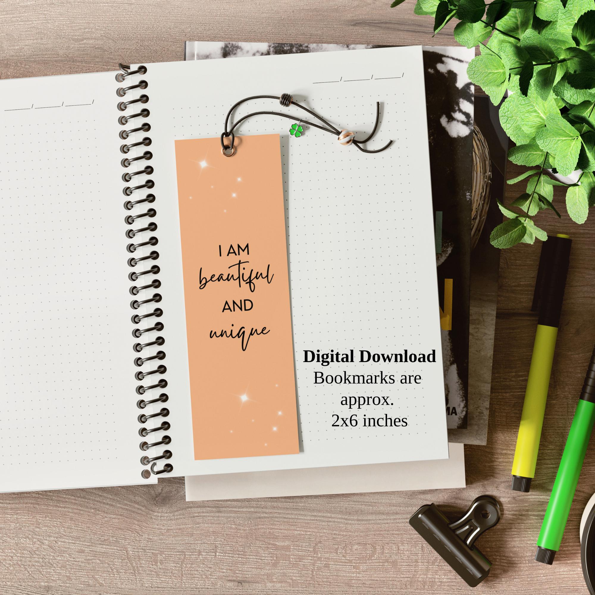 Printable Self Love Bookmarks, Cute Bookmarks for Mental Health ...