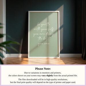 Printable Sage Green Wall Art for Self Love, Inspirational Quote ...