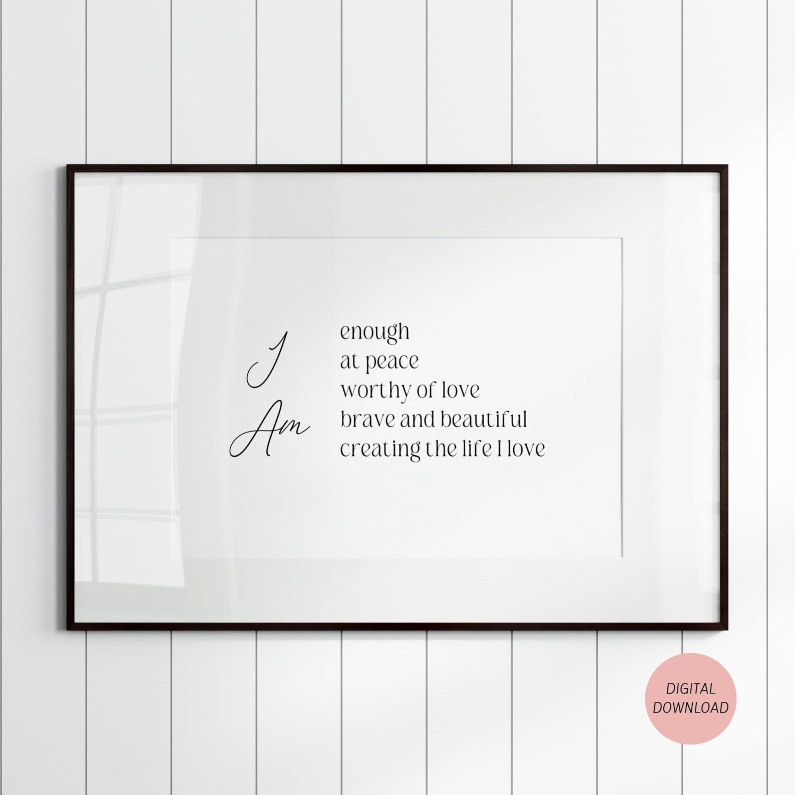 Positive Affirmations Wall Art for Self Love, Printable Motivational ...