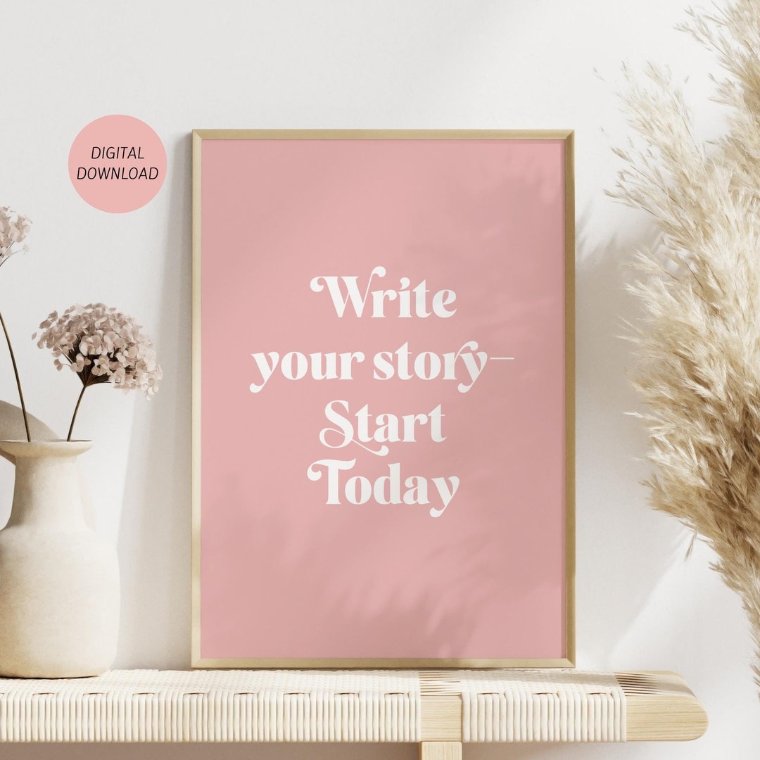 Printable Pink Inspirational Wall Art for Woman, Motivational Quote ...