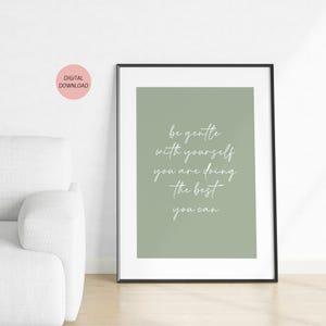 Printable Sage Green Wall Art for Self Love, Inspirational Quote ...