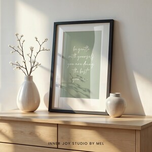 Printable Sage Green Wall Art for Self Love, Inspirational Quote ...