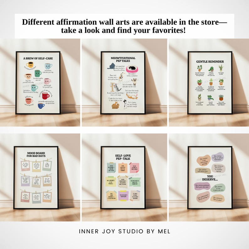 Printable Mental Health Affirmation Wall Art, Self Love Poster for Self ...
