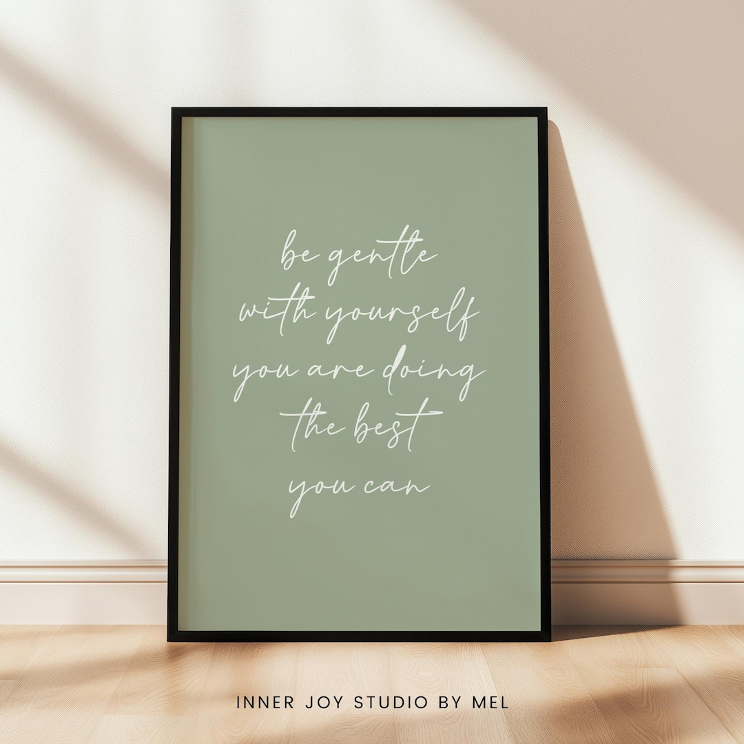 Printable Sage Green Wall Art for Self Love, Inspirational Quote ...