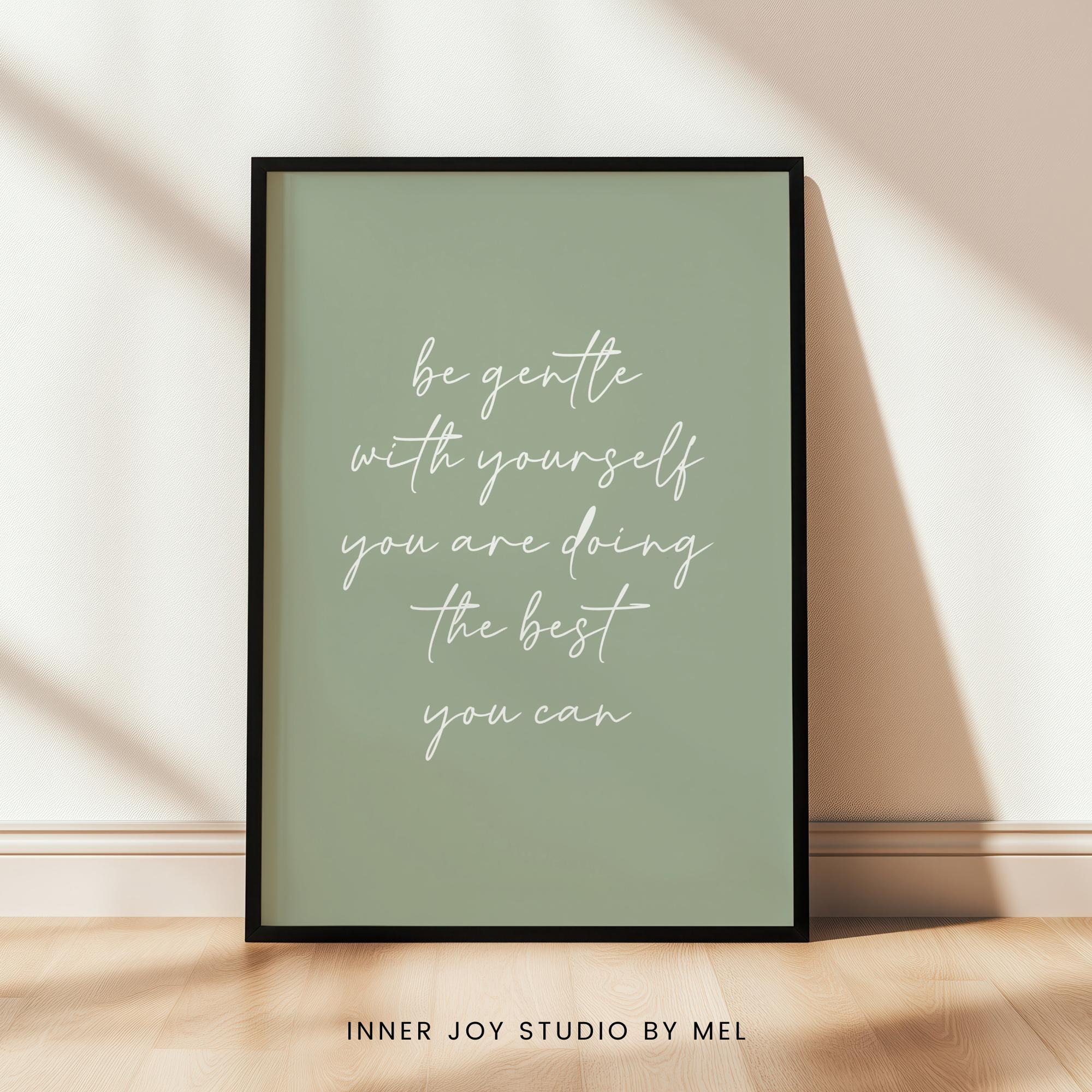 Printable Sage Green Wall Art for Self Love, Inspirational Quote ...