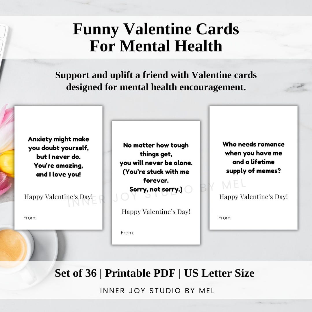 Printable Funny Valentine Card for Friend, Mental Health Gift ...