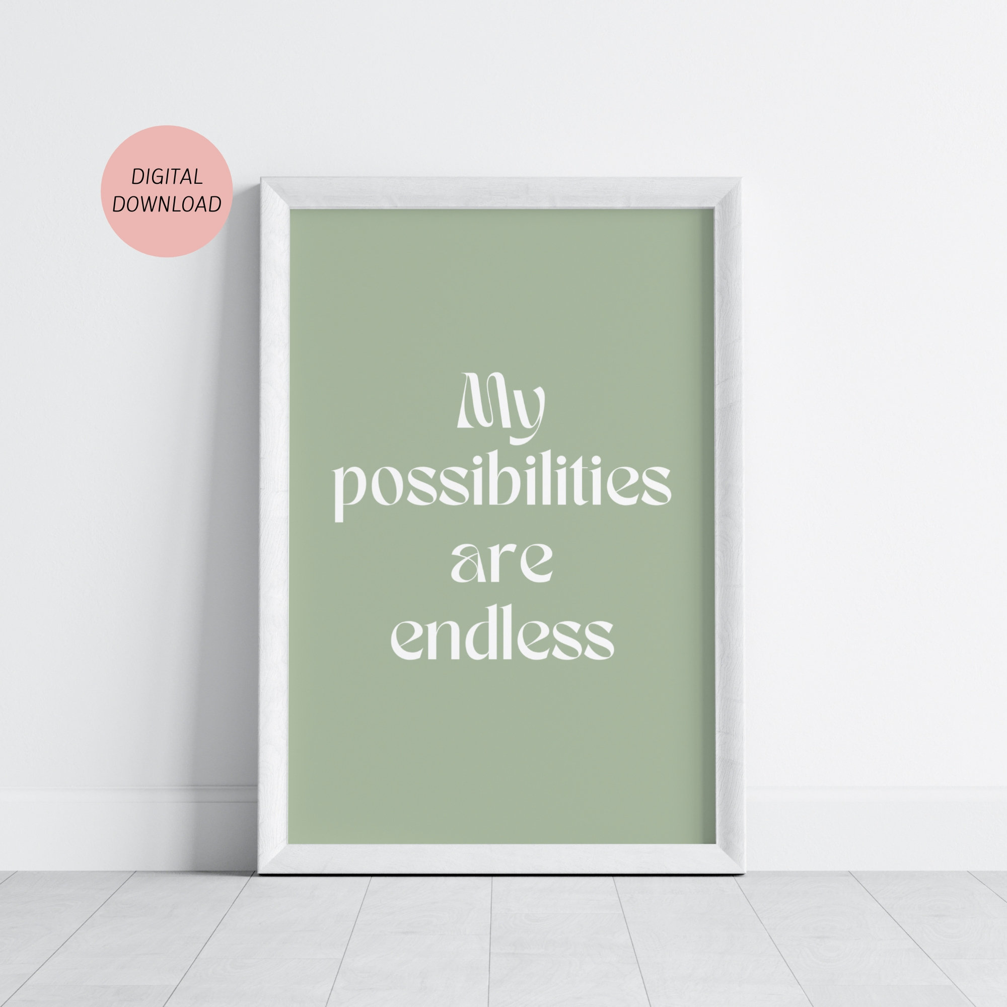 Printable Sage Green Wall Art, Inspirational Quote, Motivational Poster ...
