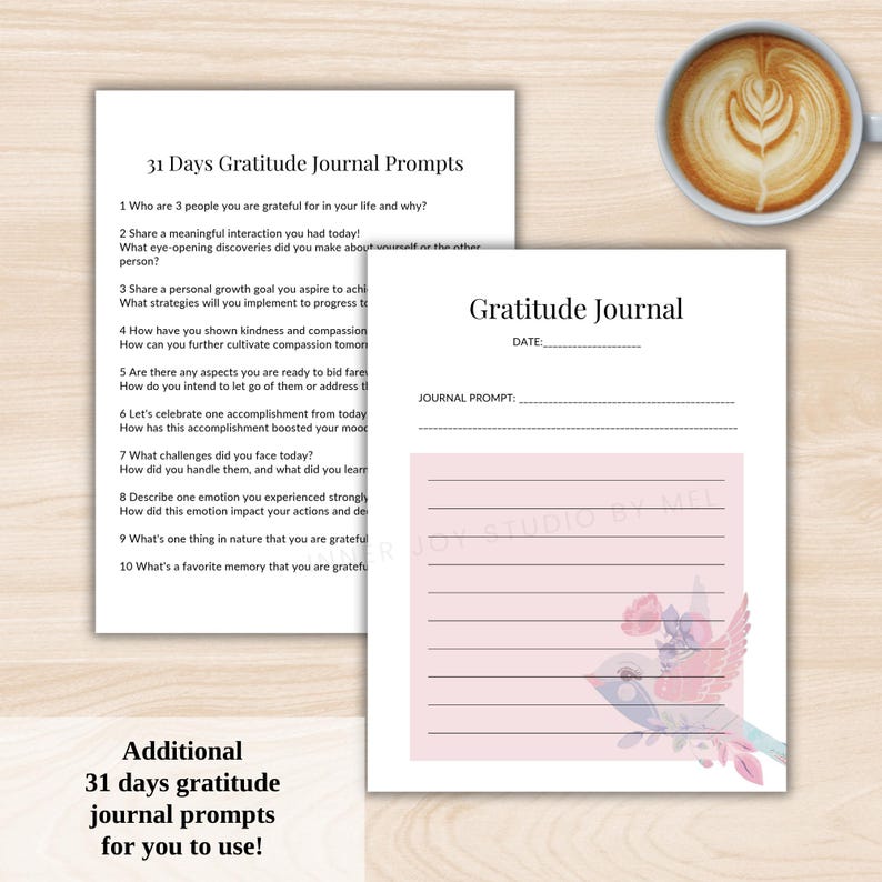 Printable Weekly Gratitude Journal for Mindfulness, Self Care Worksheet ...