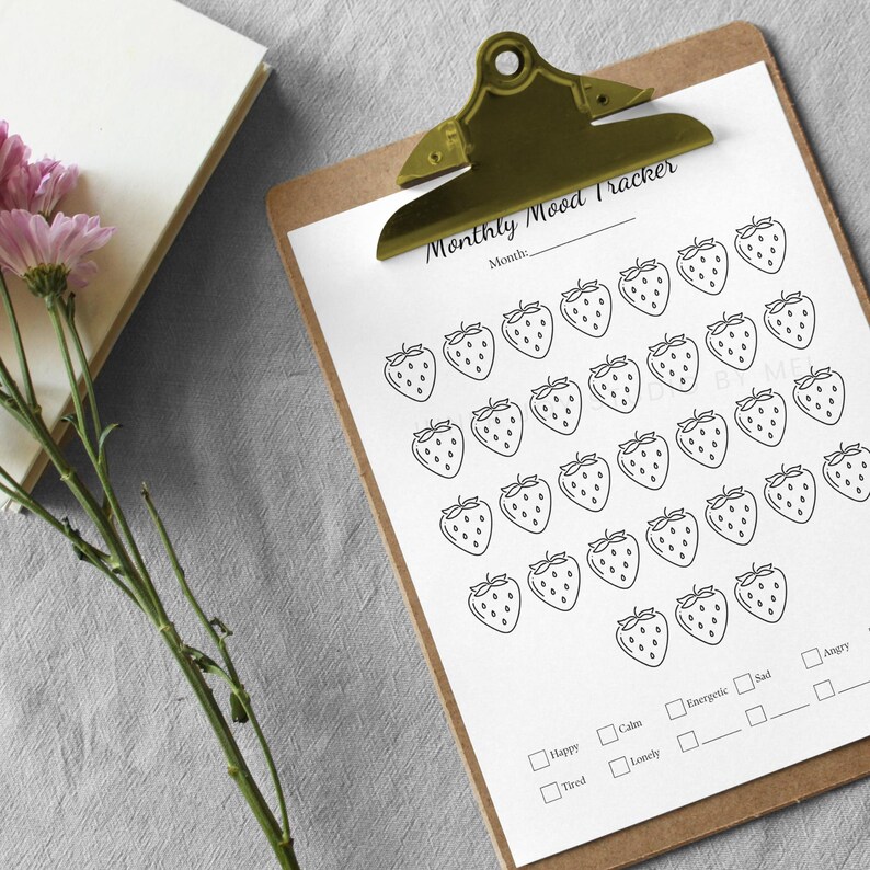 Printable Coloring Mood Tracker, Monthly Self Care Mood Log, Yearly ...