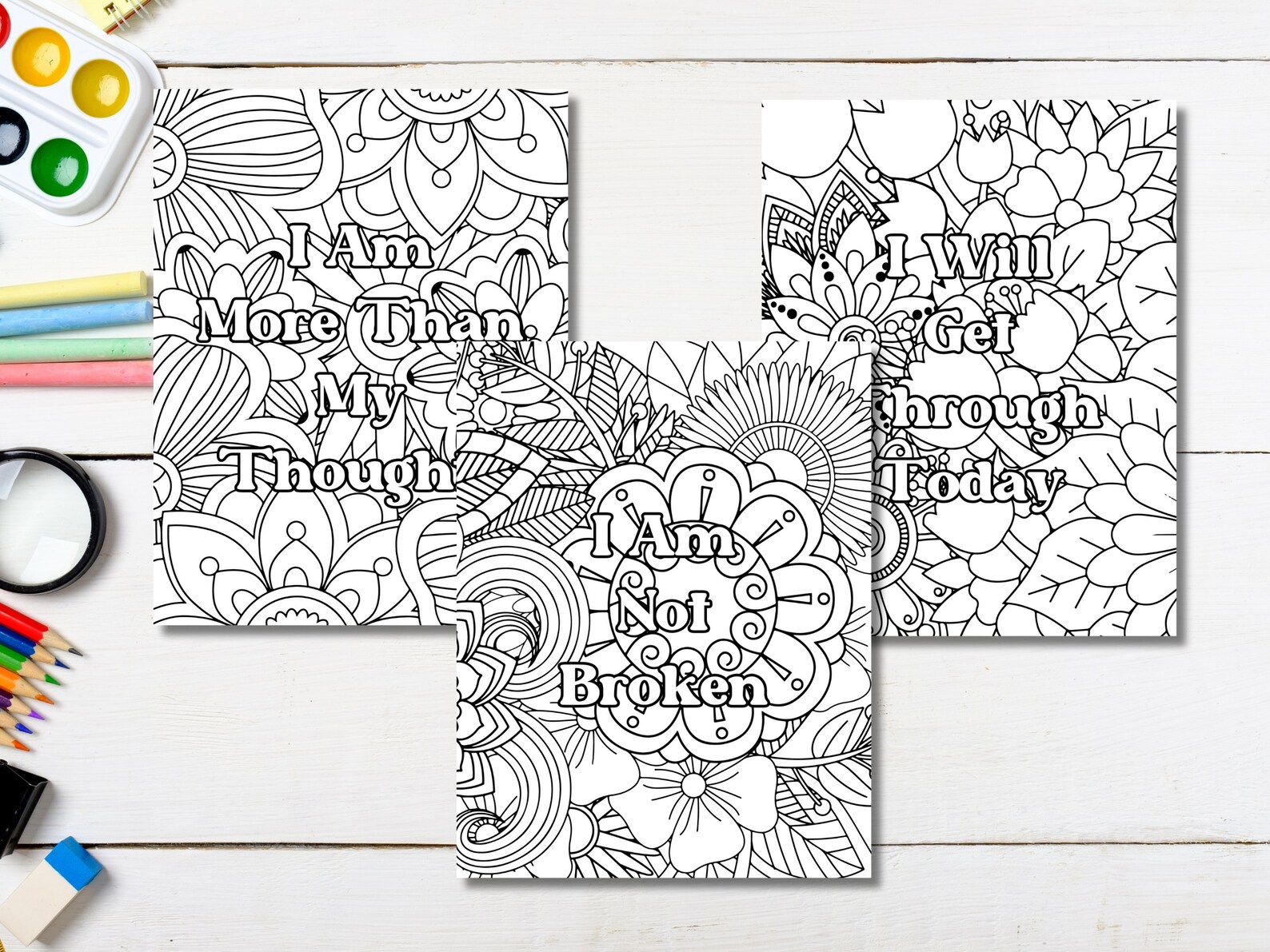 20 Affirmation Coloring Page Adult Coloring Kids Coloring - Etsy