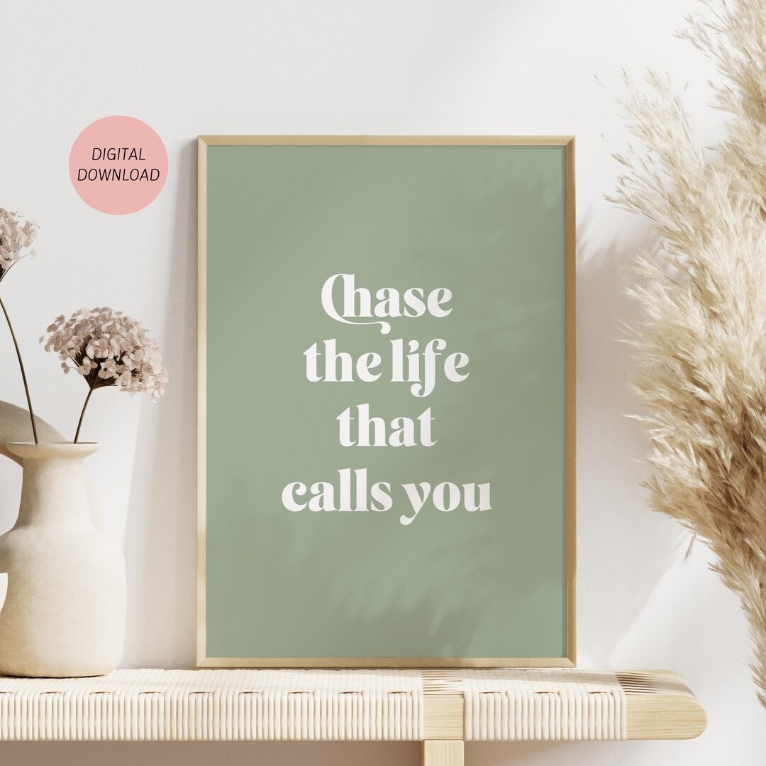 Printable Sage Green Inspirational Wall Art, Motivational Poster ...