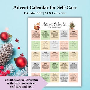 Printable Self Care Advent Calendar, Christmas Activity, Christmas ...