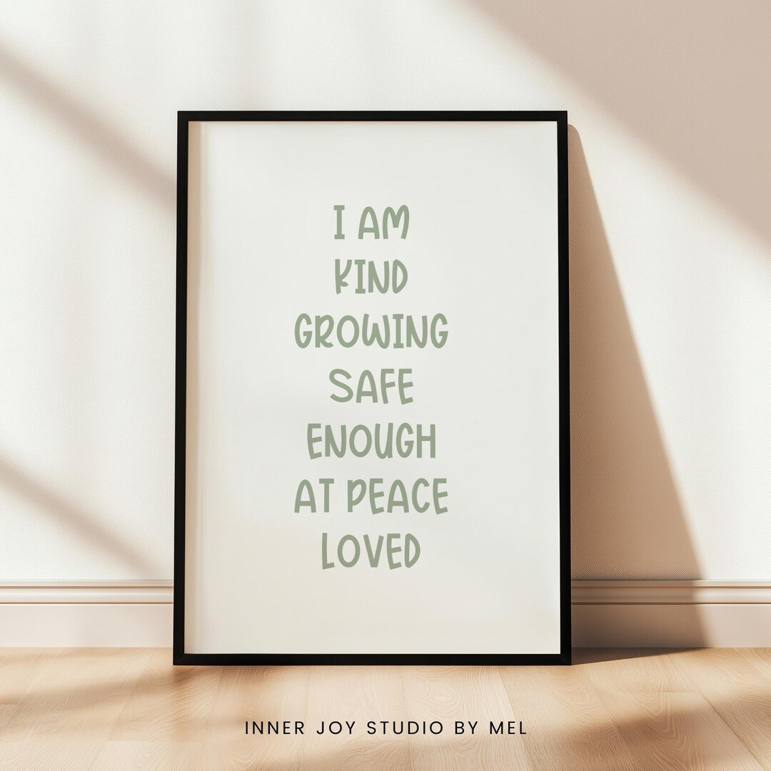 Printable Green Positive Affirmation Wall Art, Motivational Office ...