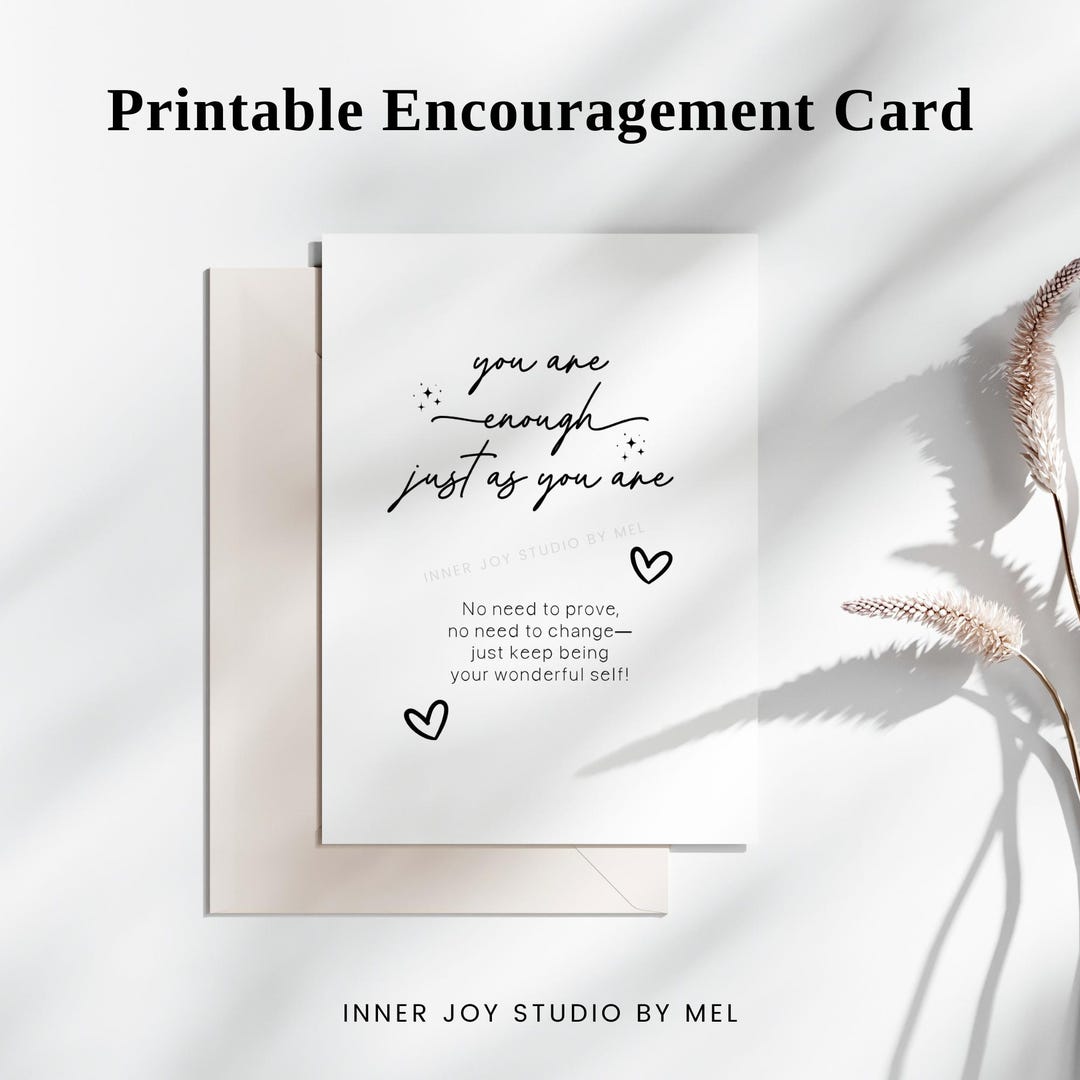 Printable Encouragement Greeting Card for Friend, Affirmation Quote ...