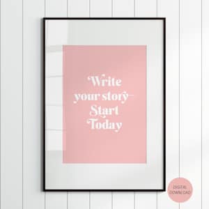 Printable Pink Inspirational Wall Art for Woman, Motivational Quote ...