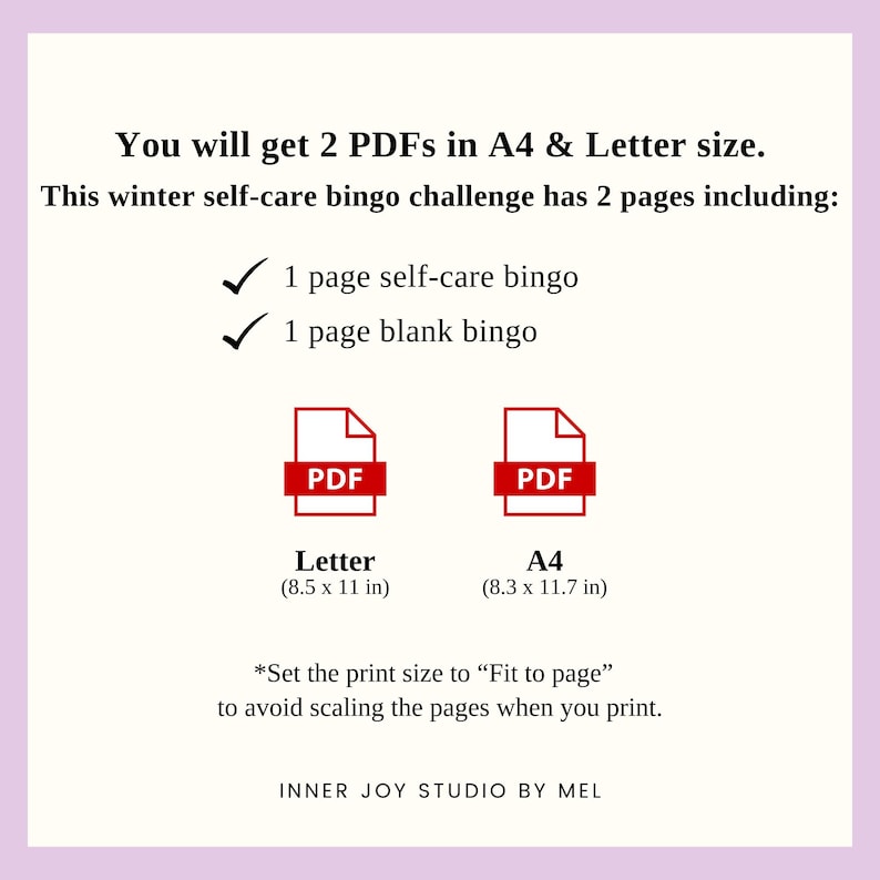 Printable Winter Self Care Bingo Challenge for Mindfulness, Mental ...