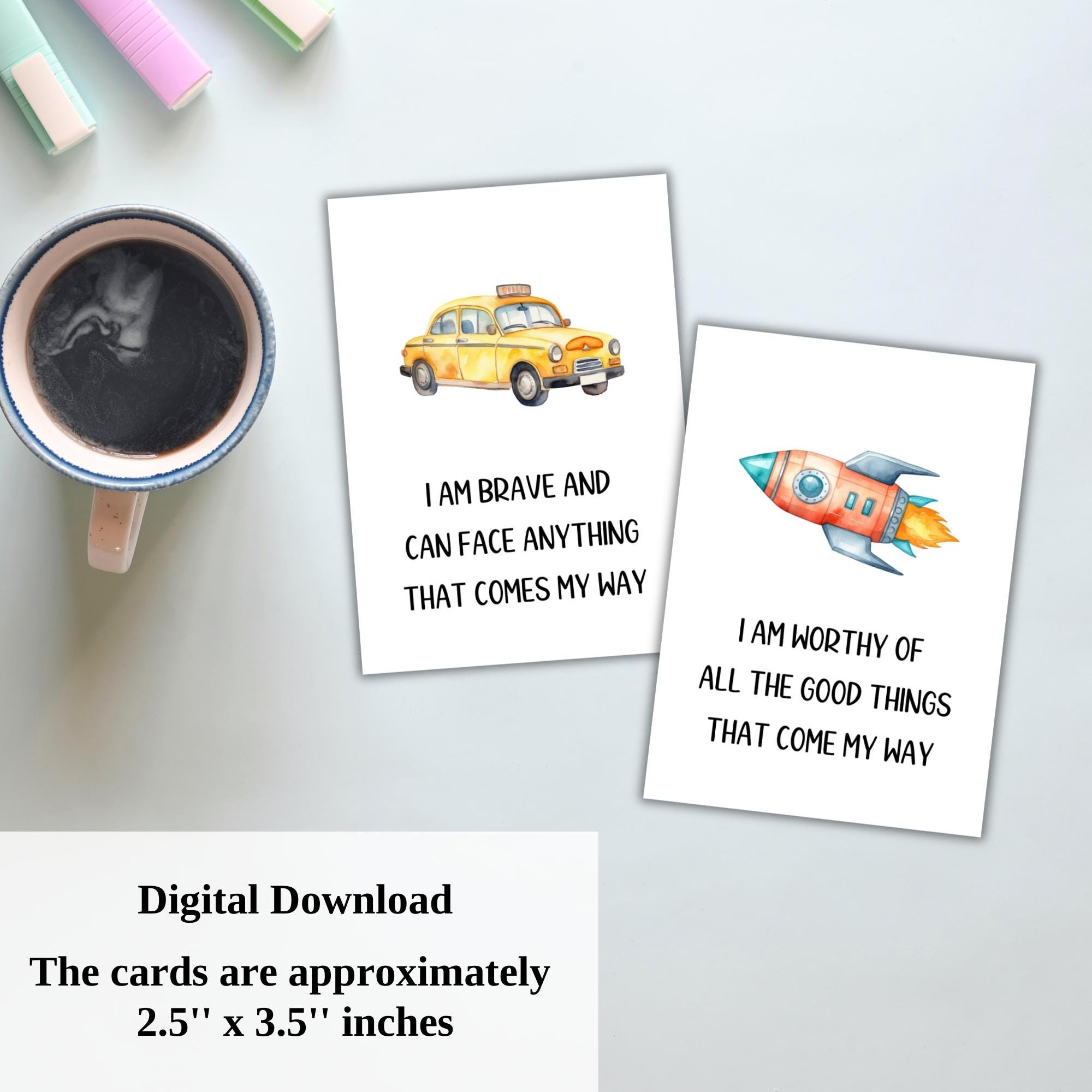 Printable Positive Affirmation Cards for Kids, Lunch Box Notes, Self ...