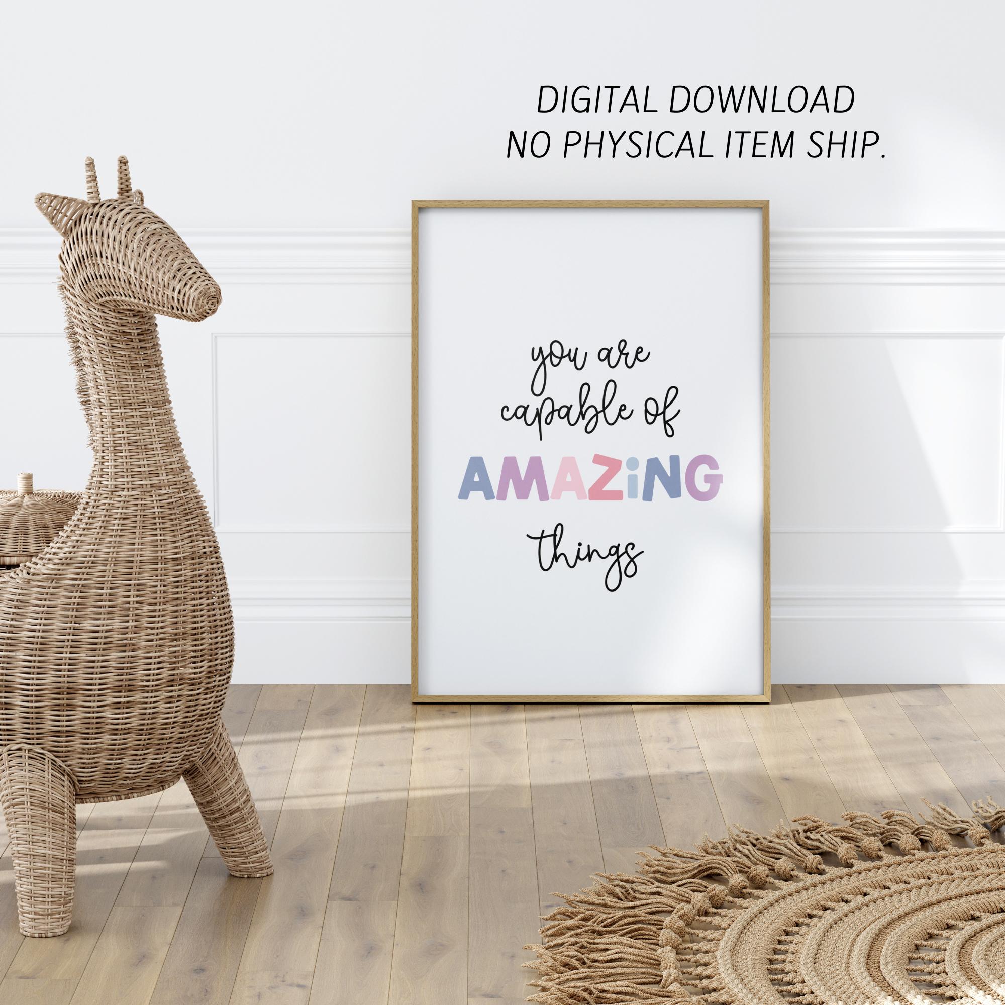 Printable Kids Inspirational Wall Art, Playroom Decor, Classroom Decor ...