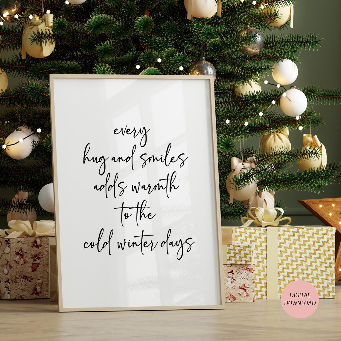 Printable Christmas Quote Wall Art, Holiday Decor, Modern Christmas ...