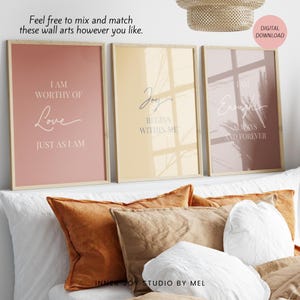 Set of 6 Printable Positive Affirmation Wall Art for Self Love ...