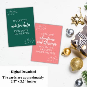 Printable Christmas Affirmation Cards for Self Love, Inspirational ...