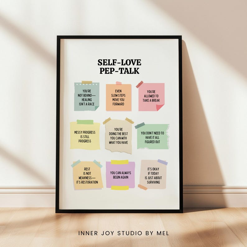 Printable Self Love Affirmation Wall Art, Mental Health Poster for Self ...