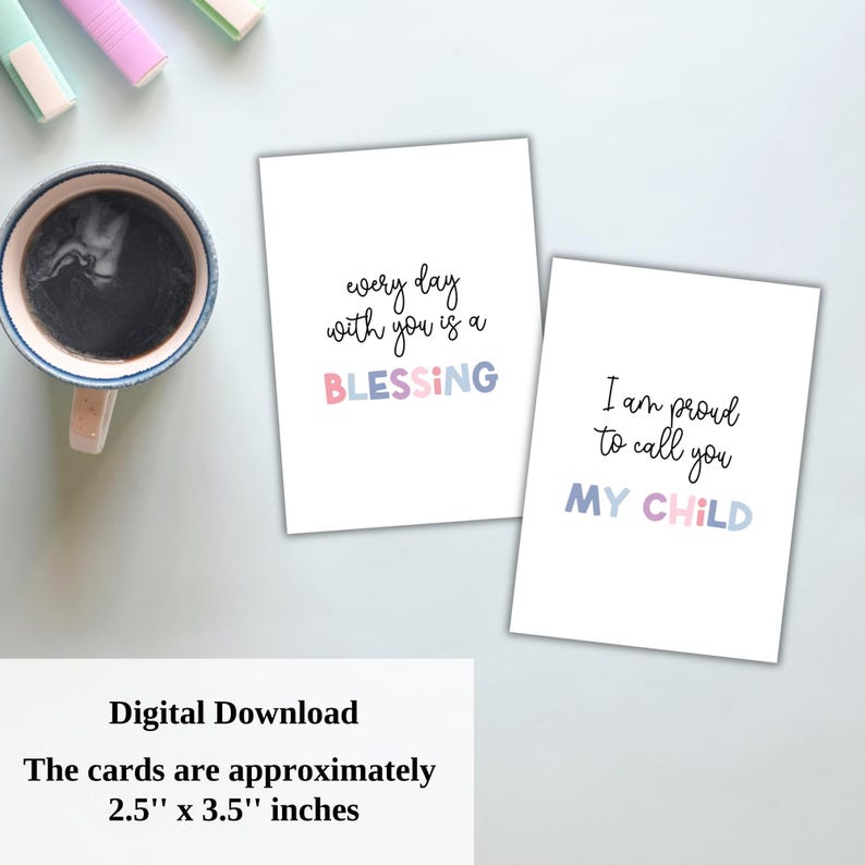 Printable Positive Affirmation Cards for Kids, Lunch Box Notes, Self ...