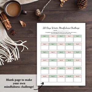 Printable 30 Day Winter Mindfulness Challenge, Mental Health Activity ...