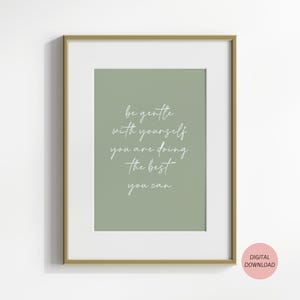 Printable Sage Green Wall Art for Self Love, Inspirational Quote ...