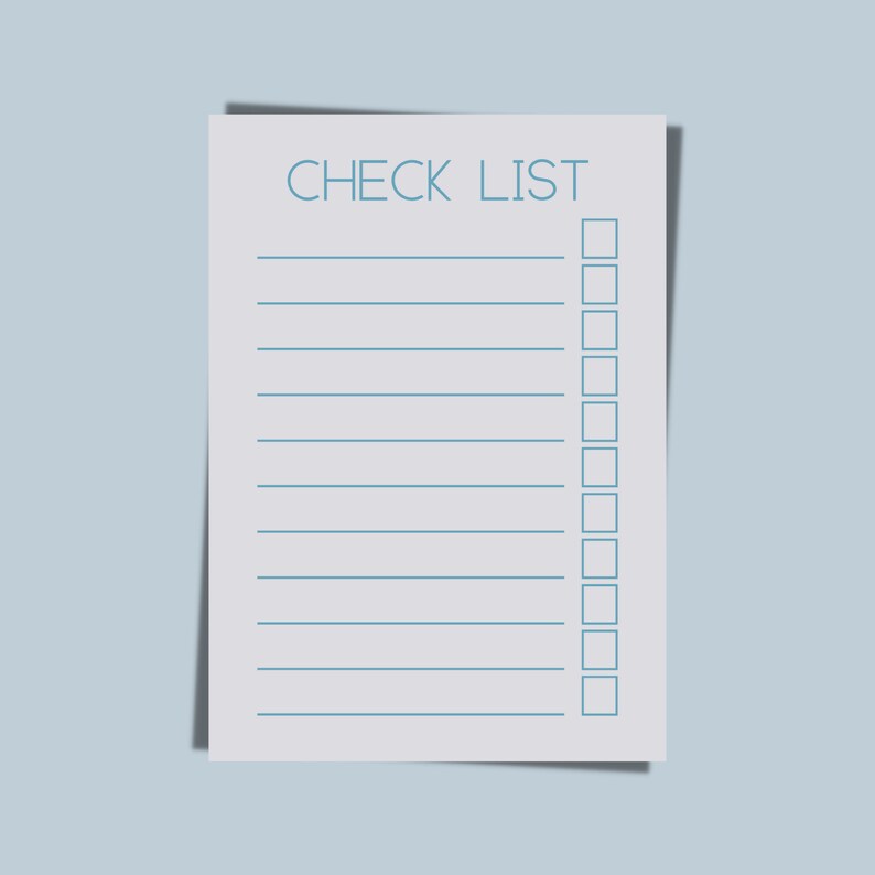 Check List Digital Check List Printable Check List - Etsy Sweden