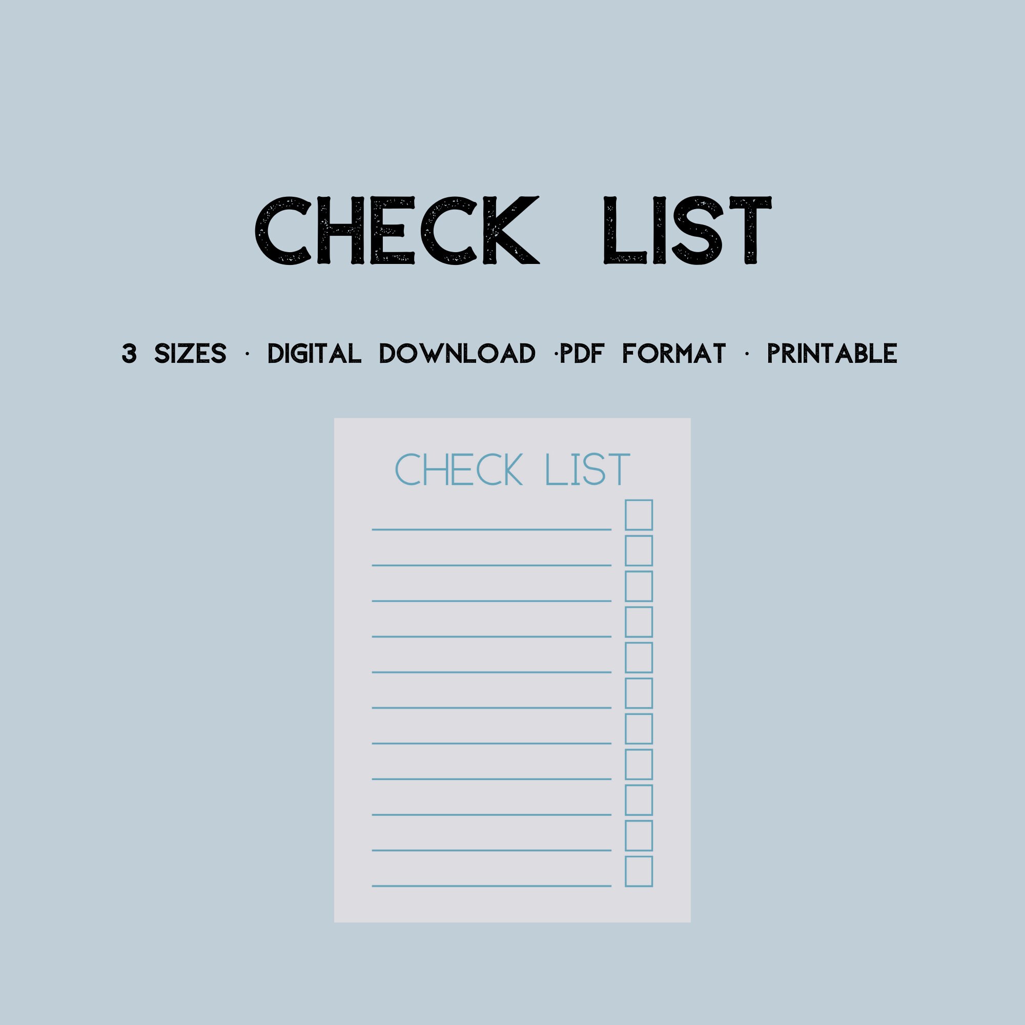 Check List Digital Check List Printable Check List - Etsy Sweden
