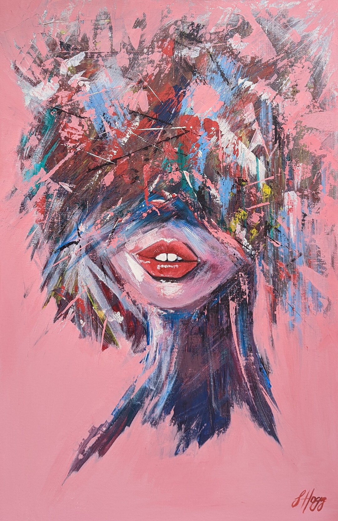 Portrait Painting Abstract Realism Lady Woman Original Artwork ...