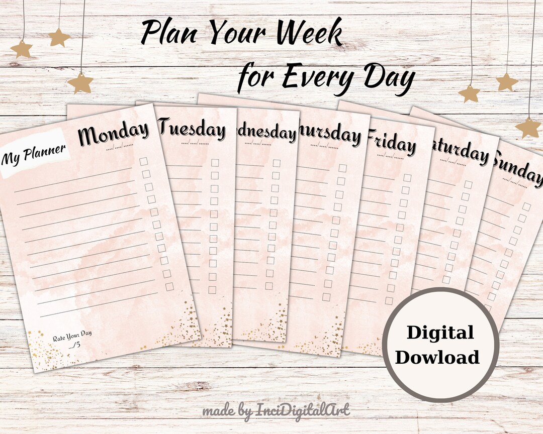Digital Daily Planner, Printable Planner, Daily Pages, Notes & To-do ...